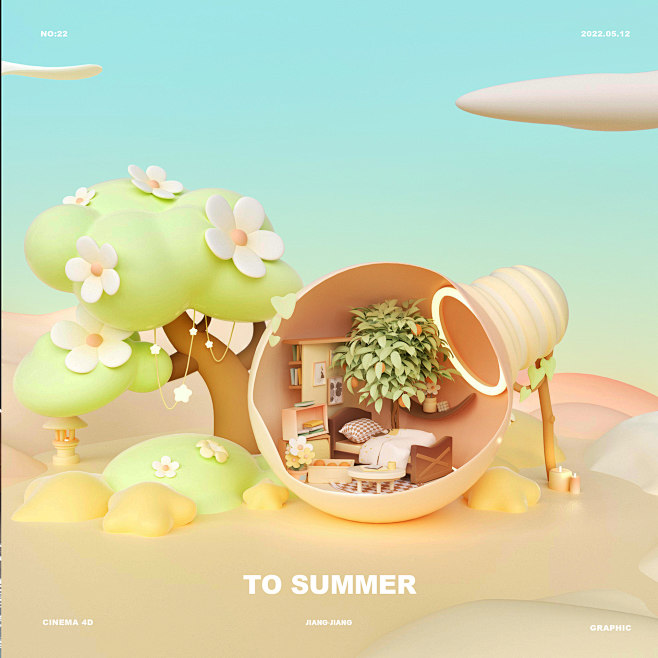 3D c4d cartoon light model octane Photography room