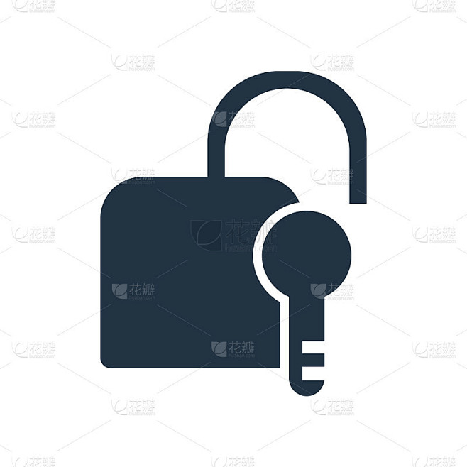 挂锁图标矢量隔离在白色背景，挂锁标志