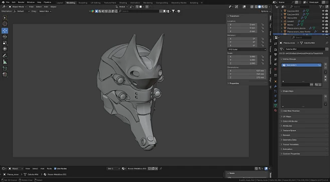 EVA-02 - Head Model with Custom NRP Shader-花瓣网