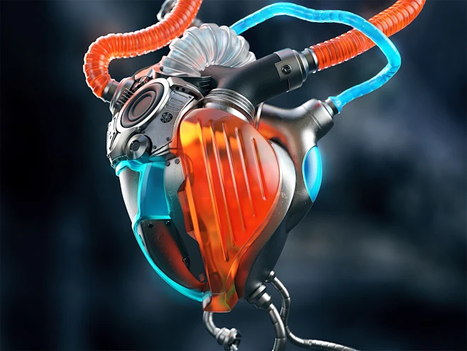 CG CGI cg heart CGI Heart bionic heart motion graphics robotic heart-花瓣网