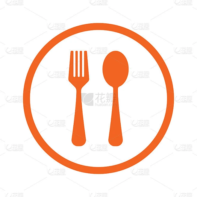 勺子和叉子图标向量素材-花瓣网