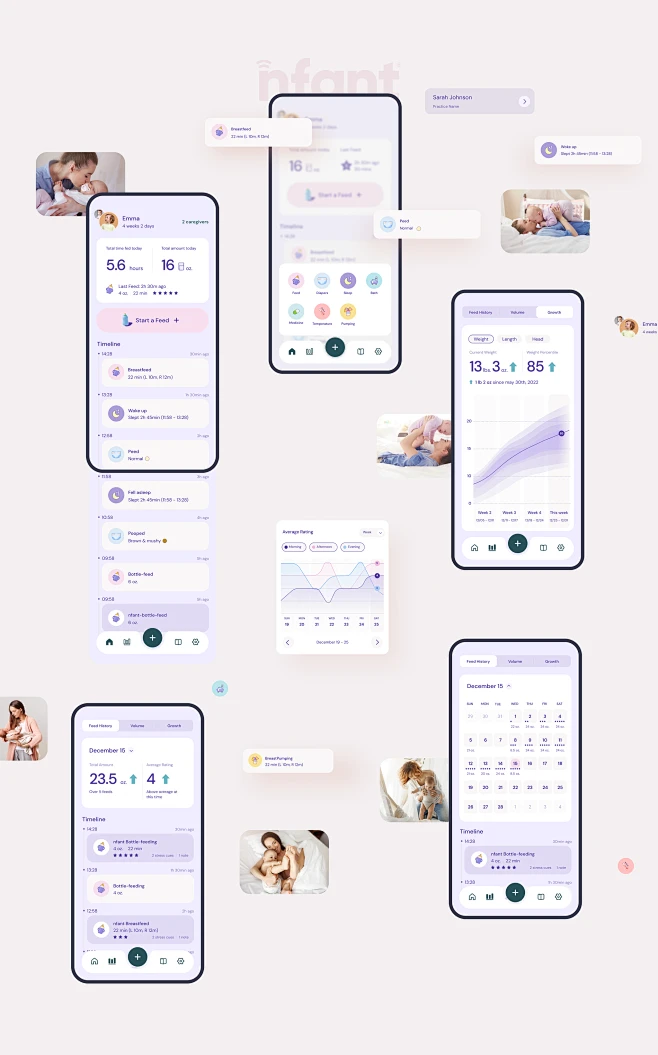 Connected Feeding with the nfant® Tracker App by Dannniel for Marcato Studio on Dribbble日期时间选择交互 ...