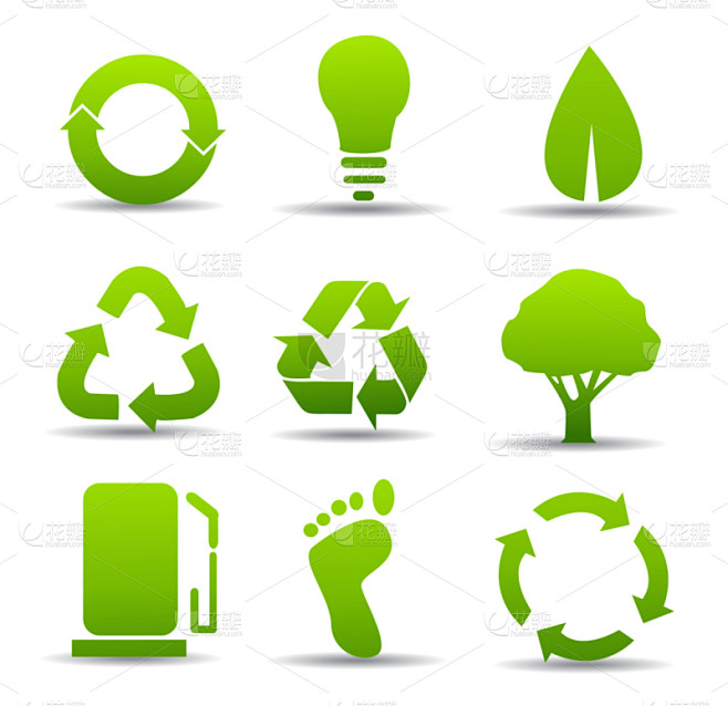 set environmental recycling icons
