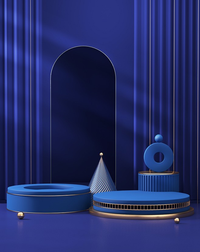 C4D 立体场景搭建 banner背景