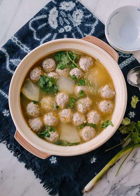 This classic recipe for Chinese Winter Melon Soup with Meatballs comes ...