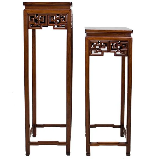 Chinese Square Hardwood Stand-花瓣网