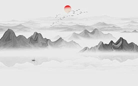 抽象水墨山水-花瓣网