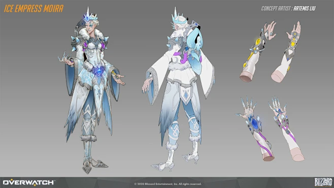 Ice Empress Moira, Artemis Liu : The Ice Empress Moira skin concept art ...
