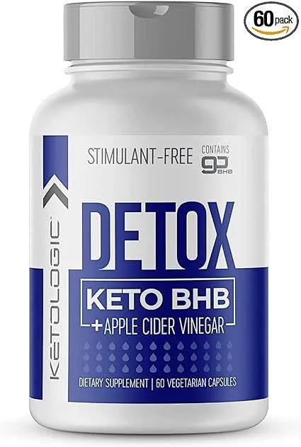 Ketologic BHB Caps + Apple Cider Vinegar (60 Capsules) - Ketone Supplement, 30 Servings-花瓣网