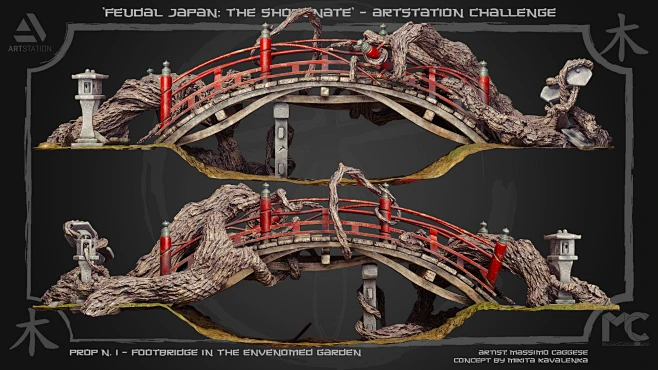'Feudal Japan' Artstation Challenge - FOOTBRIDGE in the Envenomed ...