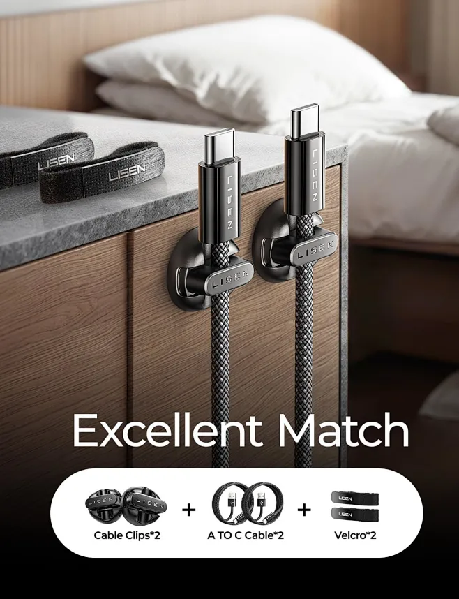 Amazon.com: LISEN USB A to USB C Cable, 2-Pack 3FT/3.1A iPhone 16 15 ...