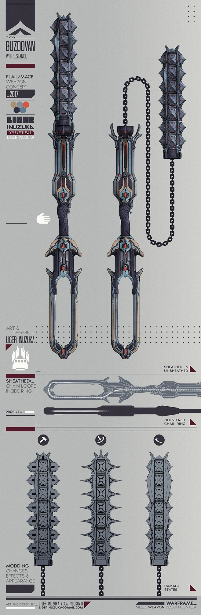 Warframe: Buzdovan - Tenno Flail Weapon Design, Liger Inuzuka ...