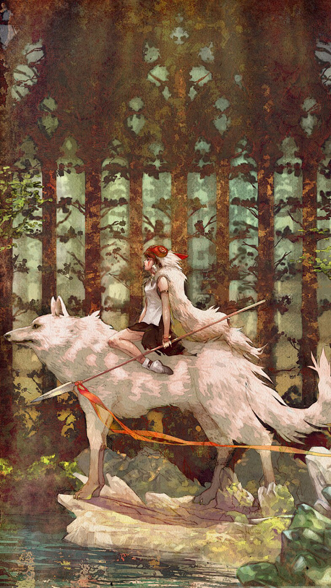 Princess Mononoke - 插画师 Yaphleen 作品 http://paper.ipad.ly