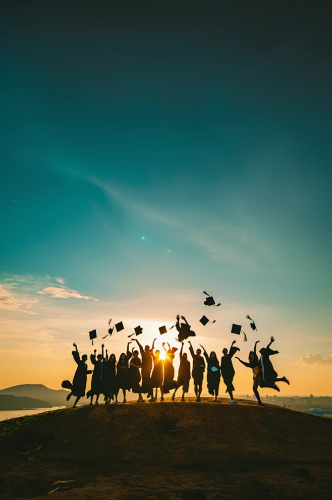 数字艺术毕业季海边毕业旅行人物摄影图-花瓣网