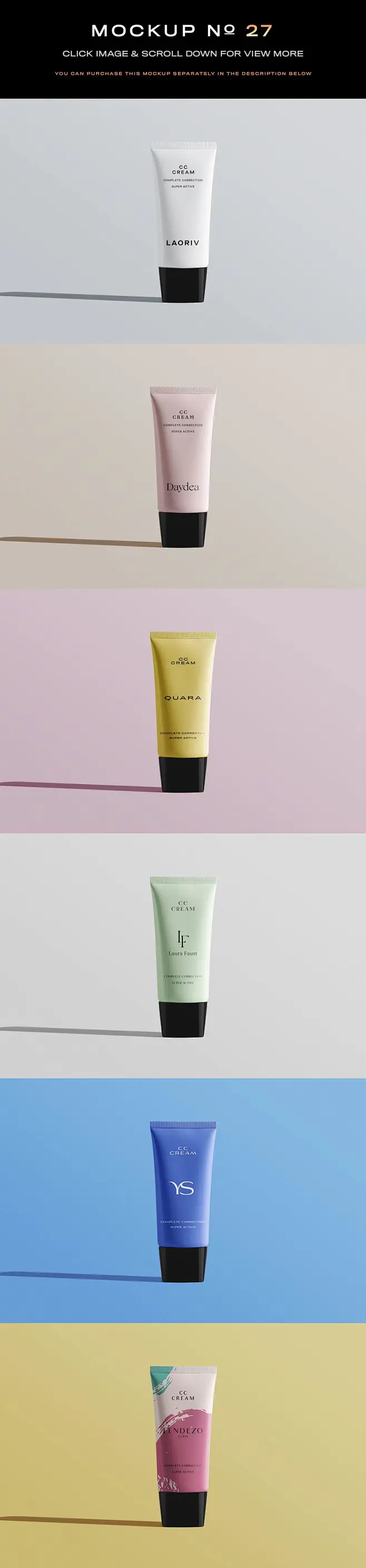 30 Cosmetic Beauty Makeup Mockups 30款口红面霜粉底软管化妆品美妆产品包装设计贴图ps样机素材合集 ...