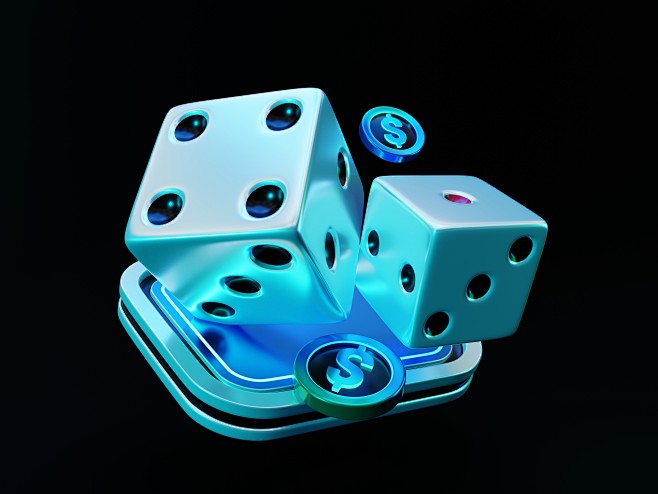 two-dice-are-thrown-onto-tray