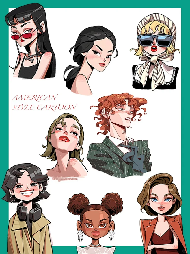 美式头像课堂示范合集