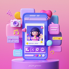 C4D banner-花瓣网|陪你做生活的设计师 | inema4d color digital idea Ocean Render