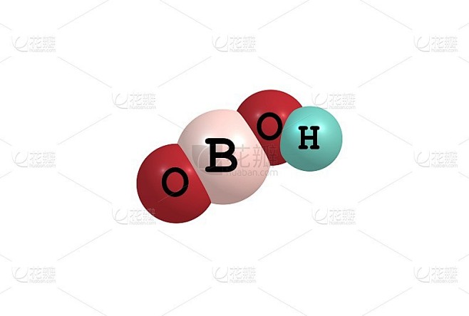 偏硼酸分子结构孤立于白色上