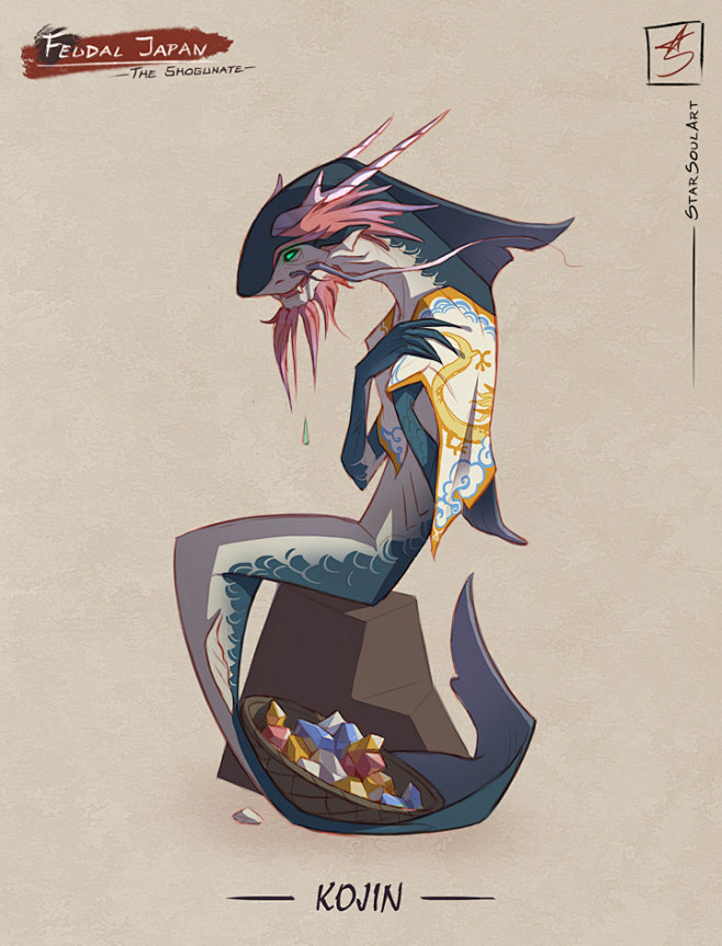 KOJIN: The gem-crying mythical merman.