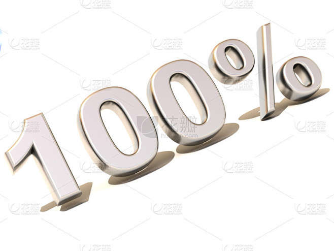 100%。银。3d
