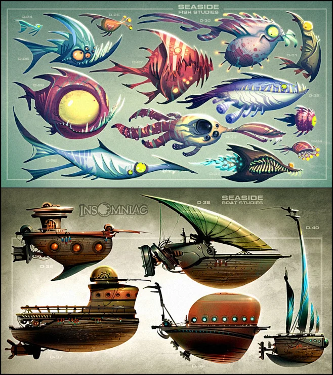 Fish and Ships by *CreatureBox on deviantART-花瓣网