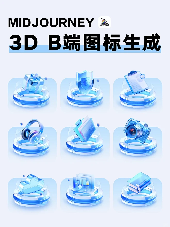 midjourney设计B端图标生成-花瓣网