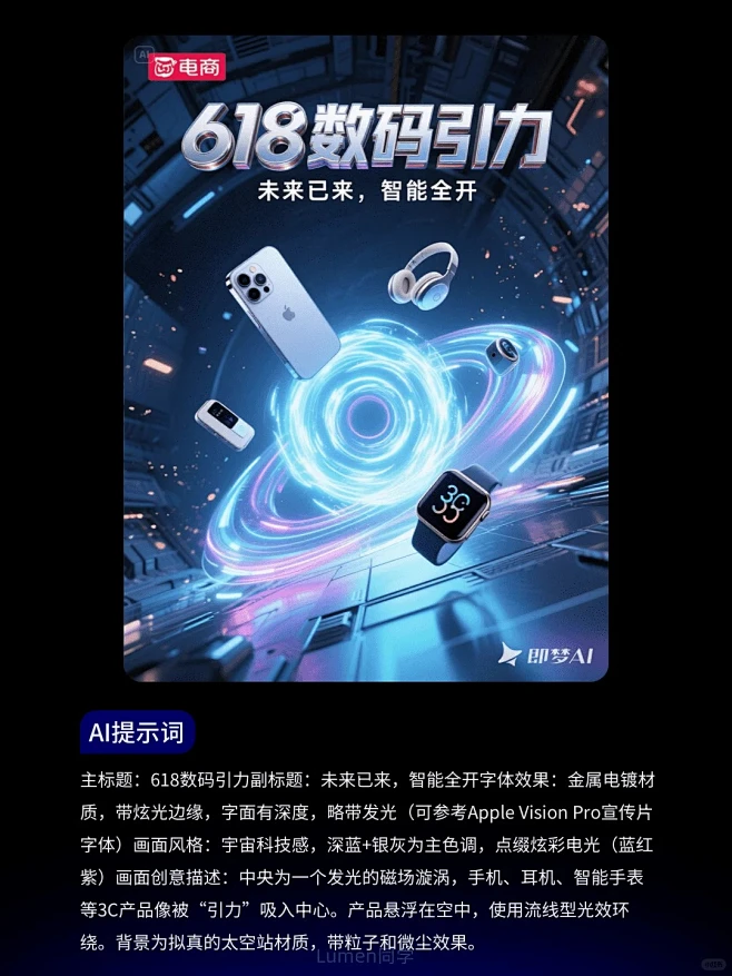 AI 海报 618海报全行业系列 _ 手机数码_6_Lumen同学_来自小红书网页版-花瓣网