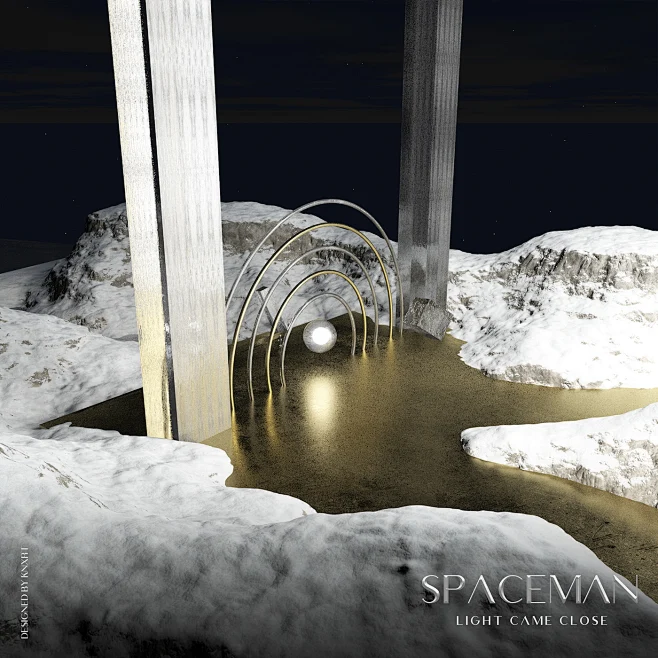 3D c4d cinema4d glacier mountain Render snow spaceman-花瓣网