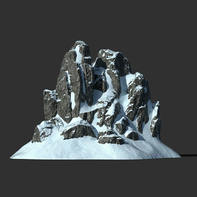 Low poly Zone of Snow Rock Pack A 2020-花瓣网
