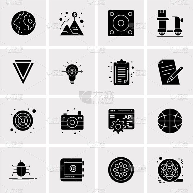 set 16 universal icons business