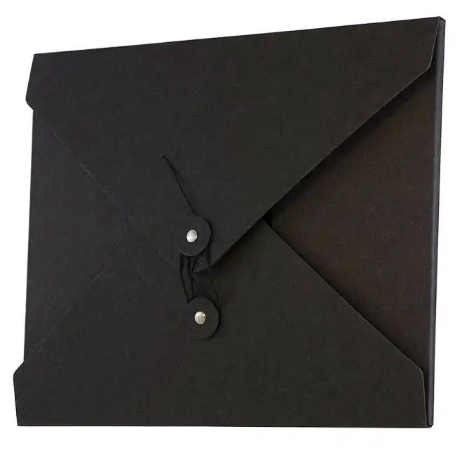Black Kraft Button & String Medium 9 1/2 x 12 x 1/4 Portfolios ...