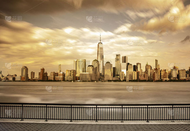 水,公园,美国中大西洋地区,美国,水平画幅,云,建筑,无人,城市天际线,户外