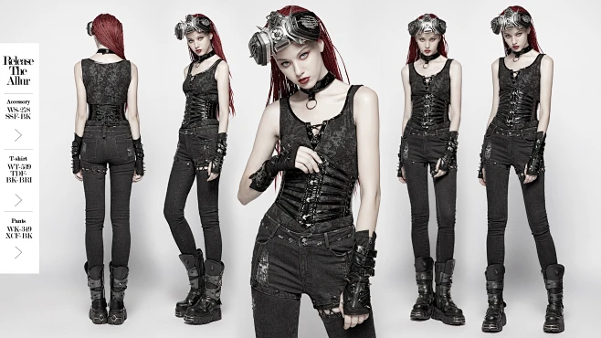 PUNK Tight-fitting Bright Patent PU Lace-up Girdle : Shop the goth punk ...