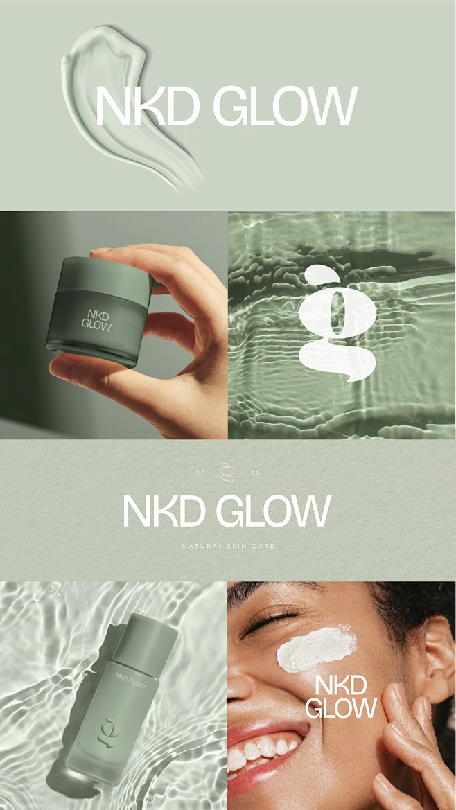 NKD Glow - Brand board for skin care brand identity design-花瓣网