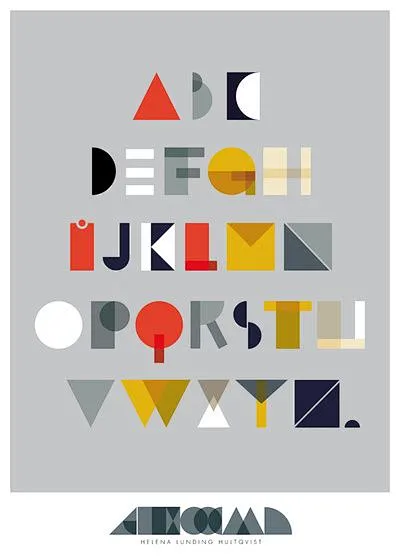 Geo Alphabet Art Print #geometric #design #graphic-花瓣网