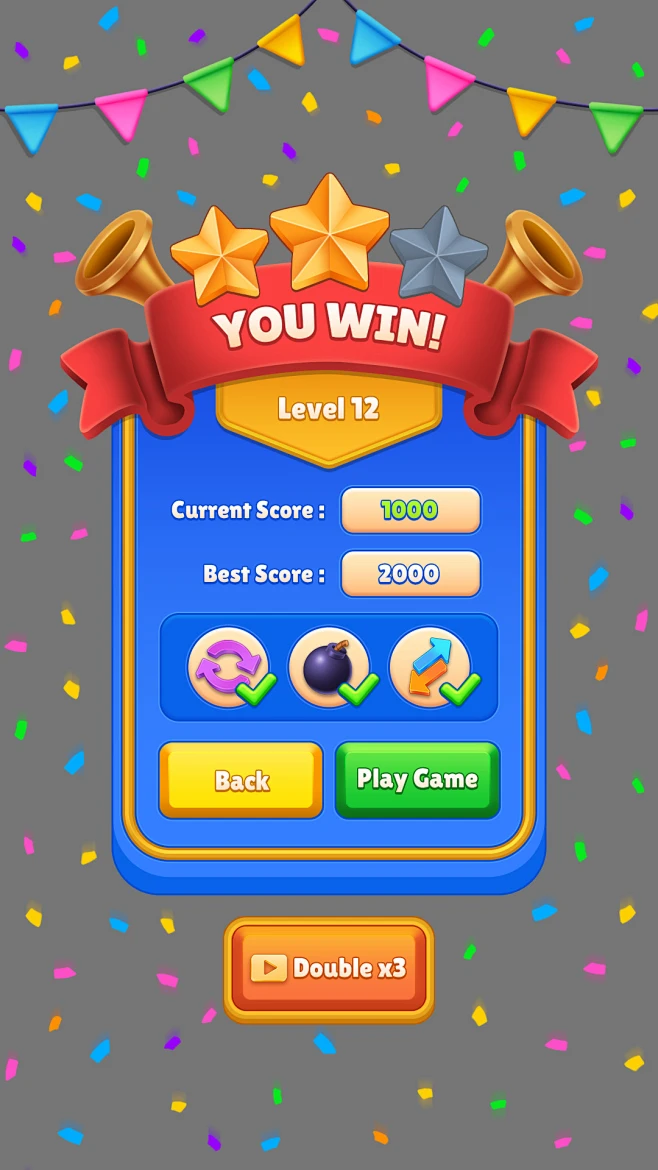 Casual Game Victory Screen (1)-花瓣网