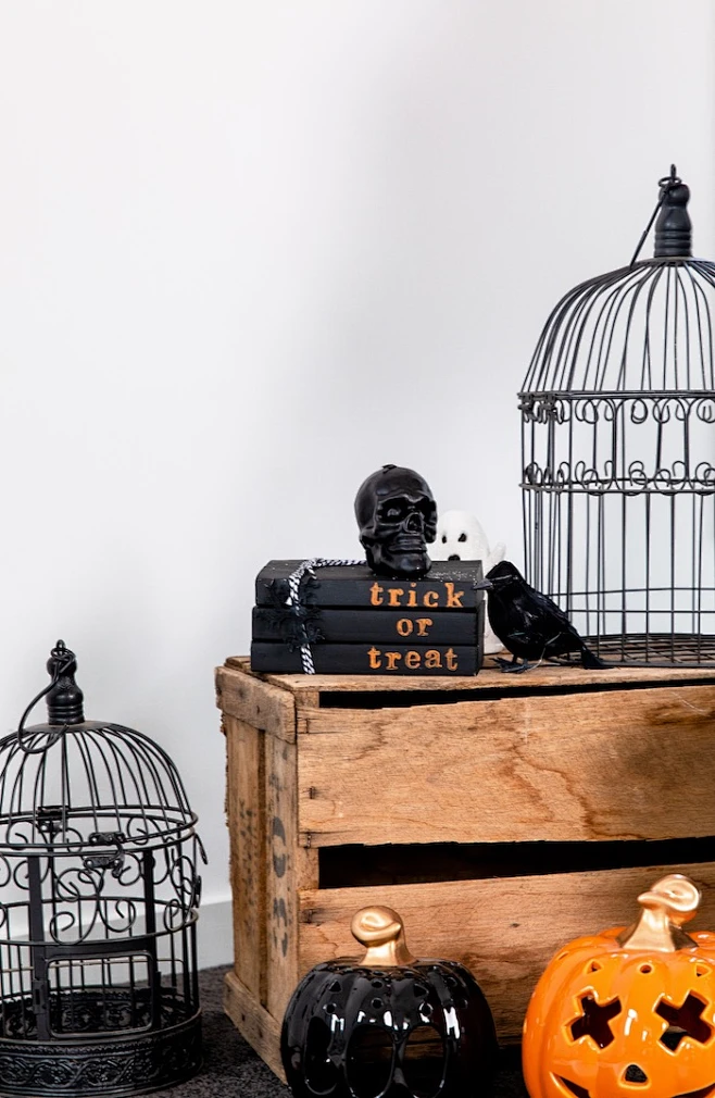 Halloween Bird and Cage Decor from a Spooktacular Halloween Party on ...