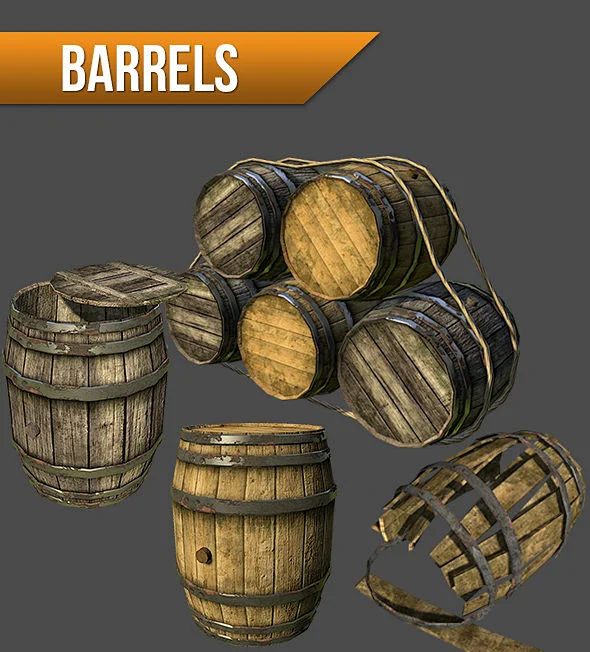 Barrels - Game Props-花瓣网