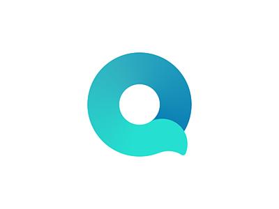 Q logo green blue letter mark icon q
