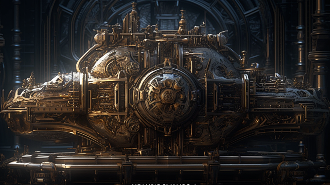 elysium universe steampunk artwork, in the style of unreal engine 5 ...