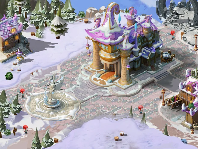 欧美Q版气氛图欧美Q版场景原画欧美Q版场景气氛图来自cgbook.cn (817)-花瓣网