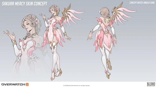 Overwatch2: Sakura Mercy Skin Concept-花瓣网