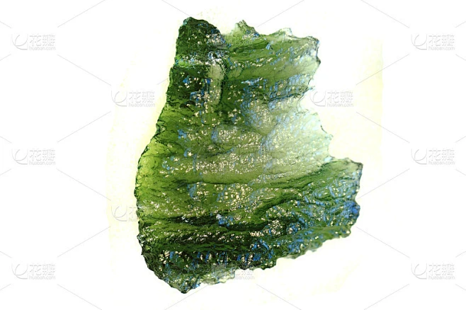 绿色molite矿物，产于捷克共和国素材-花瓣网