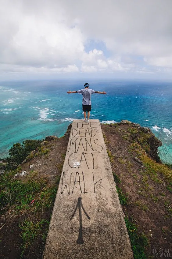 The Dead Man's Catwalk (The Koolau Summit Above Waimanalo): -花瓣网