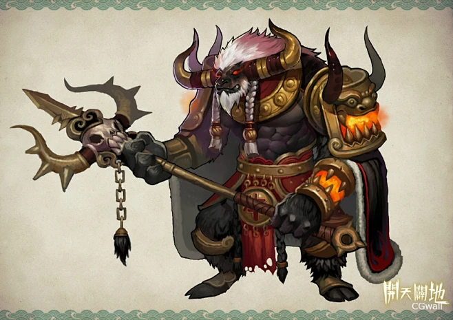 开天辟地--牛头人怪物设定_CGwall原画网-花瓣网