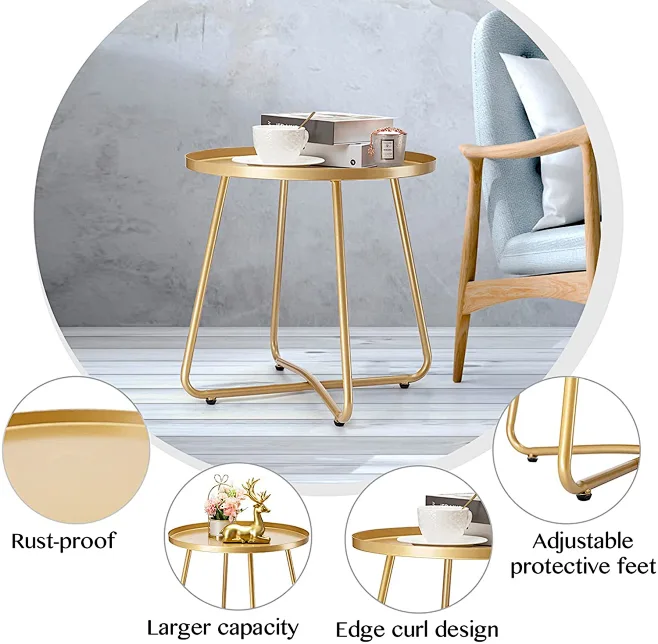 Amazon.com: danpinera Outdoor Side Tables, Weather Resistant Steel ...