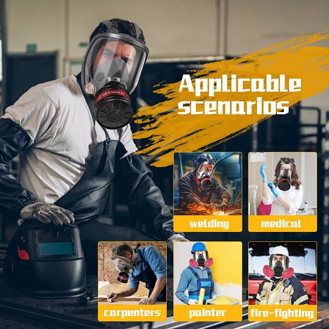 Amazon.com: LJSXFI Full Face Respirator Mask with 60926 Cartridge, 6800 ...