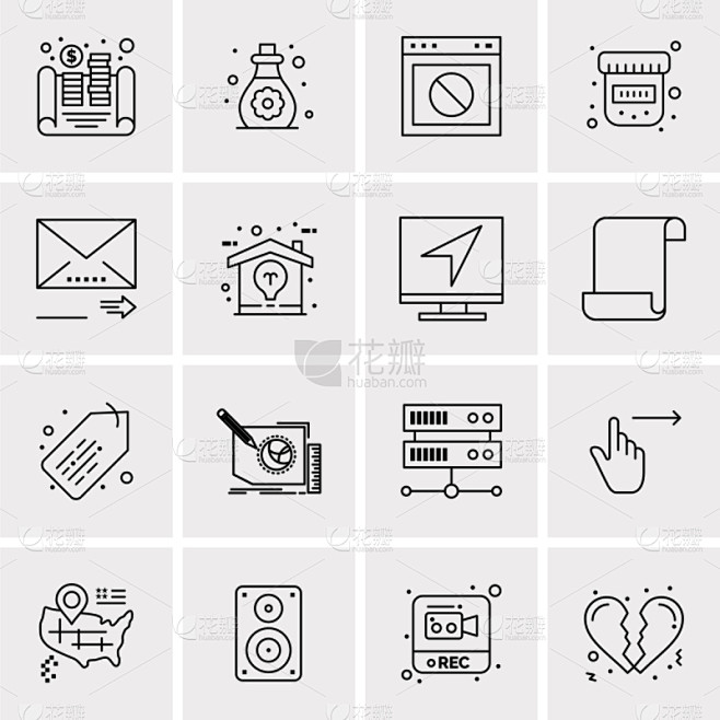set 16 universal icons business