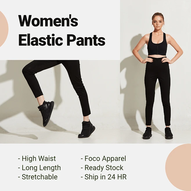 Women’s Elastic Pants Promotion Template Fashion Simple Style Poster ...